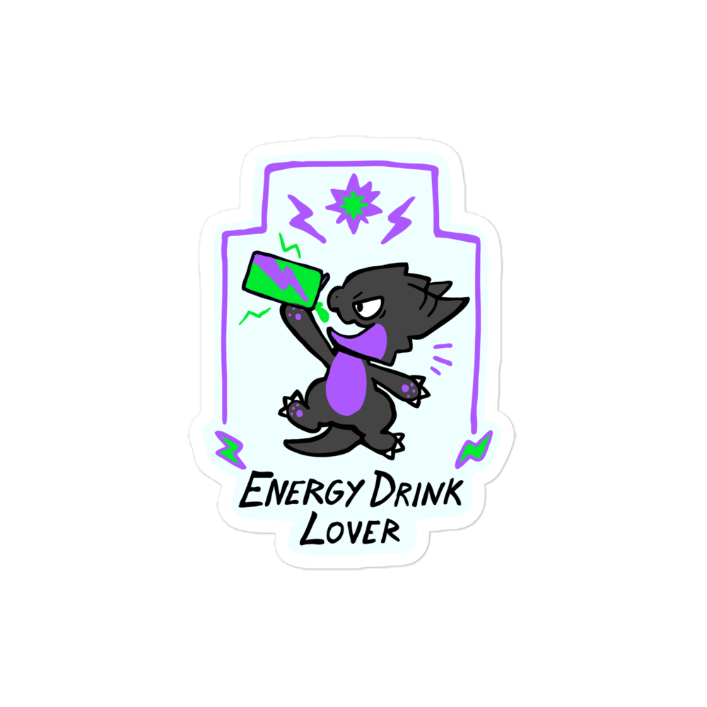 Cute Dragon Energy Drink Lover Sticker